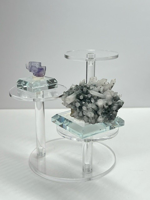 DISPLAY STAND: 3 TIER TRANSPARENT ACRYLIC - Crystals Minerals Goddess